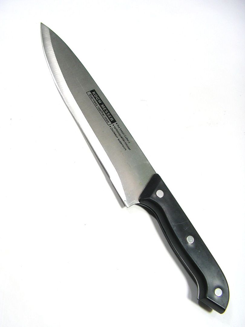 KOCH MESSER STAINLESS ROSTFREI INOX 8" CHEF'S KNIFE & SHARPENER NEW OUT ...